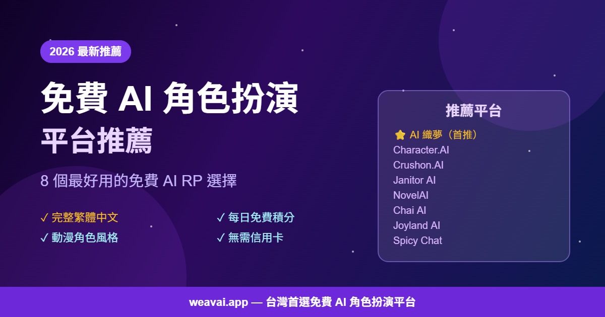 [2026 Latest] Recommended Free AI Roleplay Platforms | 8 Best Free AI ...